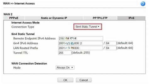 add ipv6 address on router s wan interface draytek
