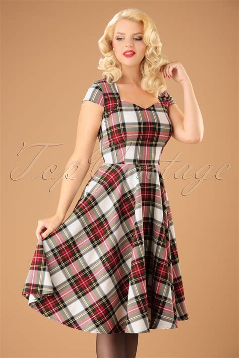 50s Aberdeen Swing Dress In Stewart Tartan