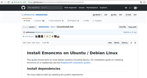 installation iot platform emoncms in lubuntu linux