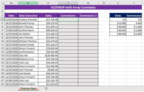 vlookup with array constants data analytics
