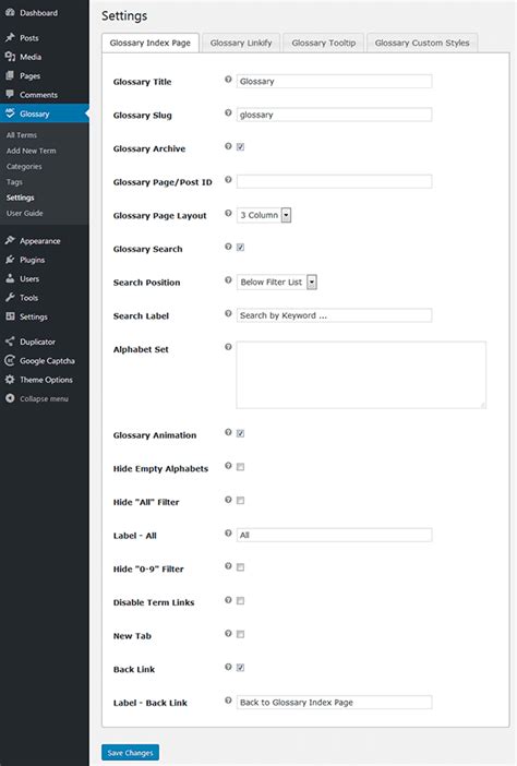wp glossary wordpress dictionary plugin inkthemes