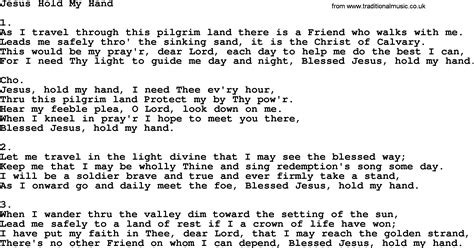 Jesus Hold My Hand Apostolic And Pentecostal Hymns And Songs Lyrics