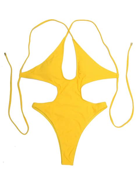 Plus Size Sexy Swimsuit Womens Plus Cut Out Cross Halter Temu Australia