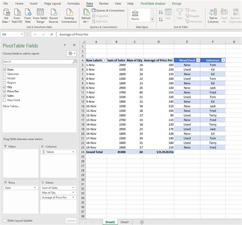 data filter not working in office 365 when selecting both pivot and