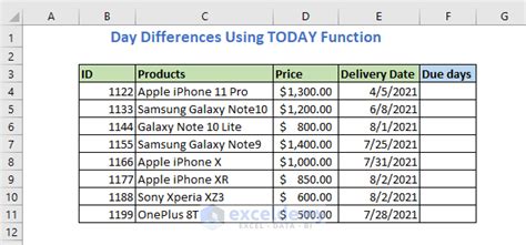 how to use today function in excel 6 easy examples exceldemy