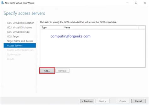 install and configure iscsi target on windows server 2019