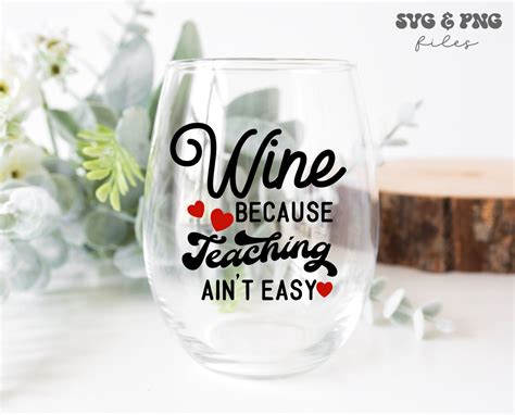 Teacher Wine Glass Svg Bundle Teacher Wine Svg After School Etsy