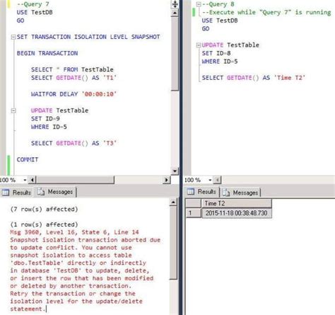 comparison of sql server serializable and snapshot isolation levels