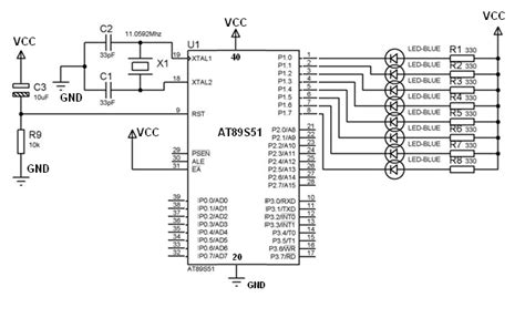 making blinking pattern of leds with 8051 microcontroller