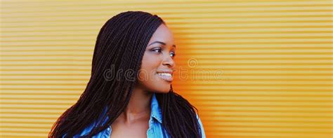 Portrait Beautiful Happy Smiling African Woman With Sweet Lollipop