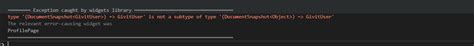 firebase flutter type documentsnapshot myobject is not a