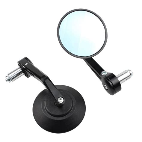1pair Durable Universal Round Motorcycle Rearview Side Mirror Aluminium