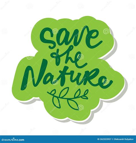 Save The Nature Earth Day April 22 Illustration Eco Logo Vector Stock