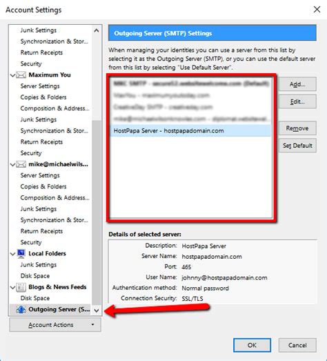 How To Set Up Smtp Authentication In Thunderbird Hostpapa Knowledge Base