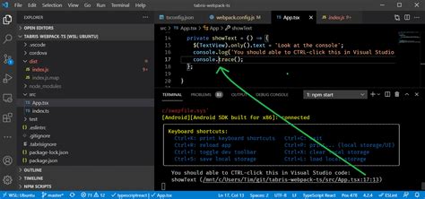 how to make stack traces clickable in vs code when using webpack tabris