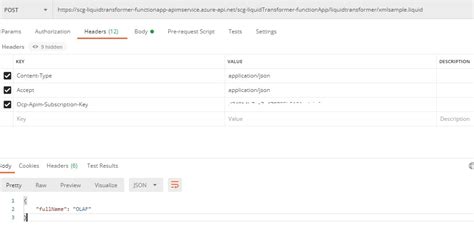 azure how can i pass body parameters to api post