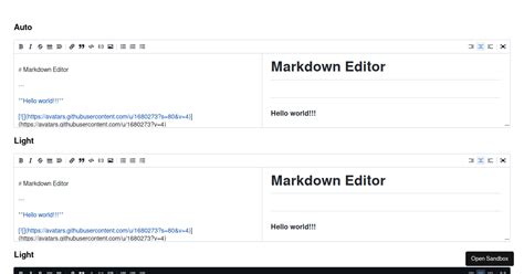 markdown editor for react codesandbox