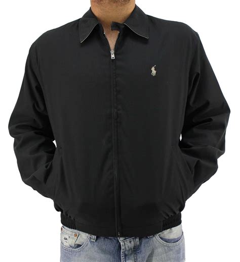 Polo Ralph Lauren Mens Full Zip Black Bi Swing Windbreaker Jacket