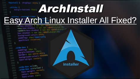 archinstall easy arch linux installer all fixed youtube