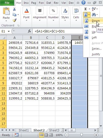 how to add excel table in gmail apply formula entire columns