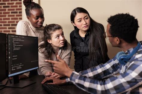 diverse software developers programming application stock image image