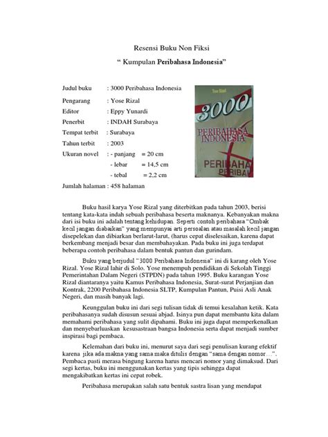 Contoh Resensi Buku Pdf Gratis Imagesee