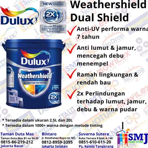 Jual Cat Tembok Exterior Dulux Weathershield Dual Shield Tinting 20 Ltr