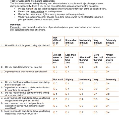 development and validation of a premature ejaculation diagnostic tool