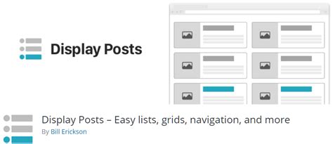 free wordpress plugin display posts easy lists grids navigation