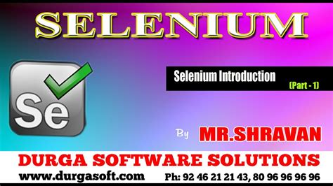 selenium introduction part 1 by sharvan youtube
