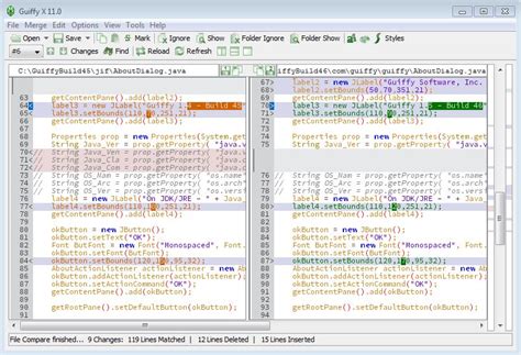 diff tool visually compare files with guiffy