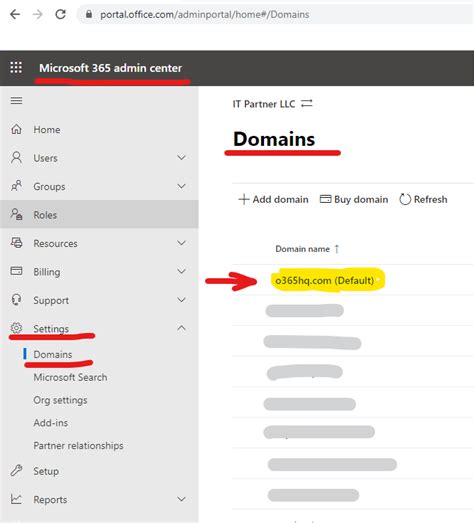 it partners how to find your microsoft 365 default domain name