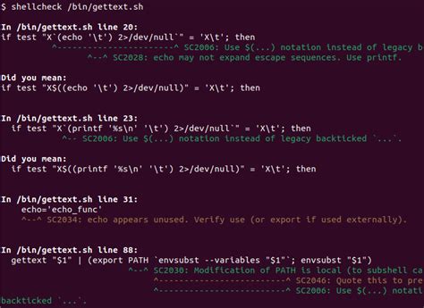 shellcheck analyse show suggestions and warnings for shell scripts