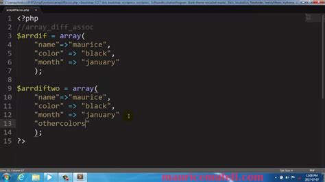 php array diff assoc function youtube
