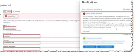 cannot update remote desktop connection settings for