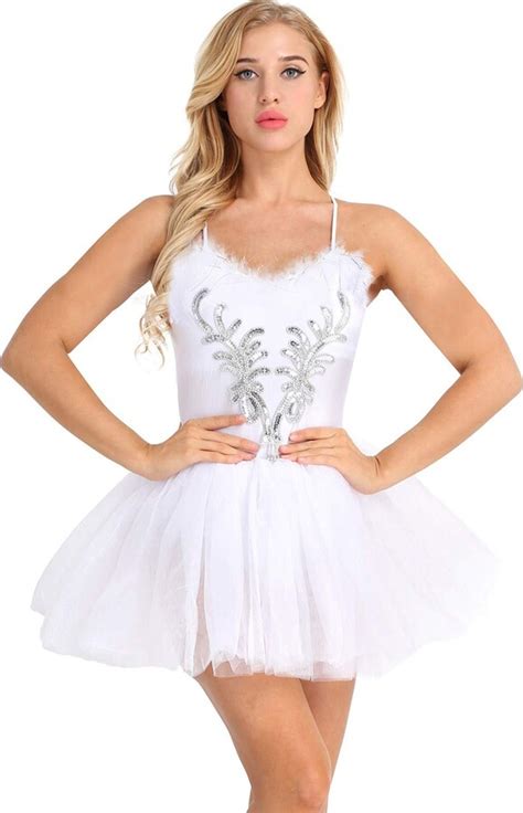 Freebily Women Adult Swan Lake Costumes Ballet Dress Leotard Tutu Dance