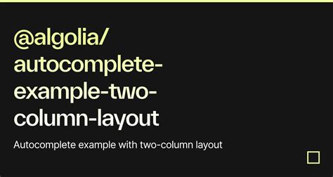 algolia autocomplete example two column layout codesandbox