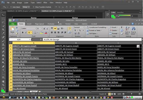 copy excel table formatting into photoshop youtube