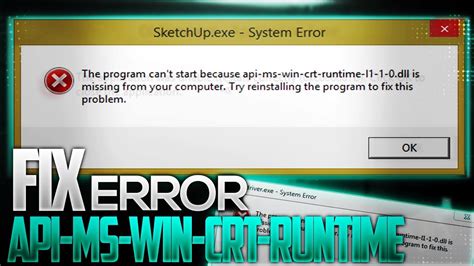 how to fix api ms win crt runtime l1 1 0 dll missing easy and 100