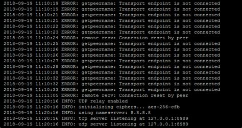 getpeername transport endpoint is not connected · issue 7