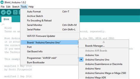 arduino board selection iotguider