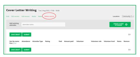 viewing editing and deleting sessions upshot guides