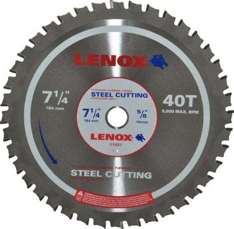 Lenox 7 1 4 Diam 5 8 Arbor Hole Diam 40 Tooth Wet And Dry Cut Saw