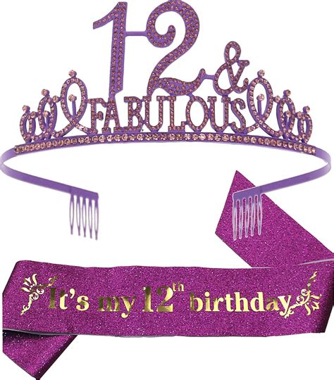 Buy 12th Birthday Ts For Girls 12th Birthday Tiara And Sash 12th