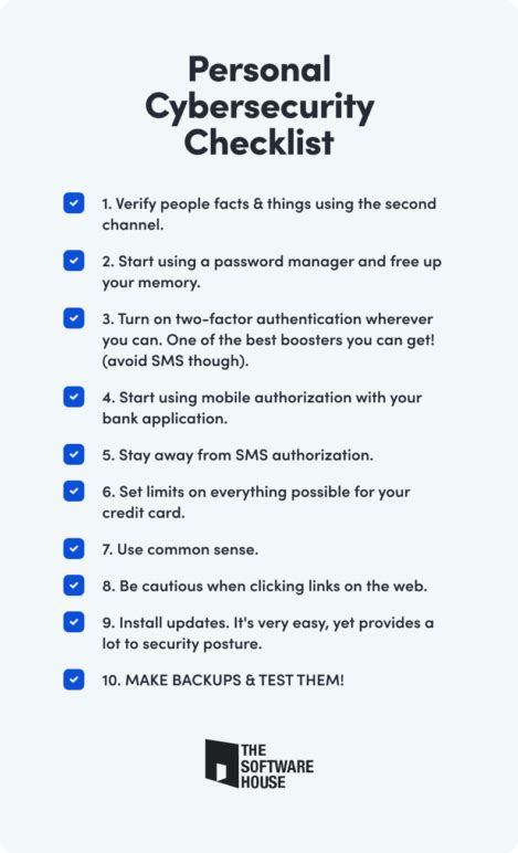personal cybersecurity best practices checklist for 2021