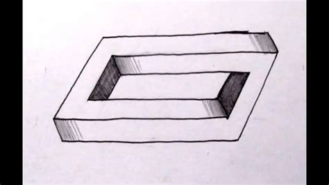 How To Draw The Impossible Penrose Rectangle Cool Optical Illusion