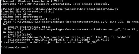 python i can t start successfully boa constructor in windows7 stack