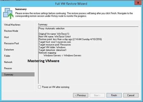 veeam backup replication restore vm 11 mastering vmware