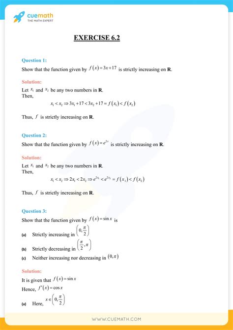 Ncert Solutions For Class 12 Maths Chapter 6 Exercise 6 2 Application