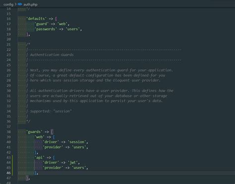 php the given role or permission should use guard `` instead of `web